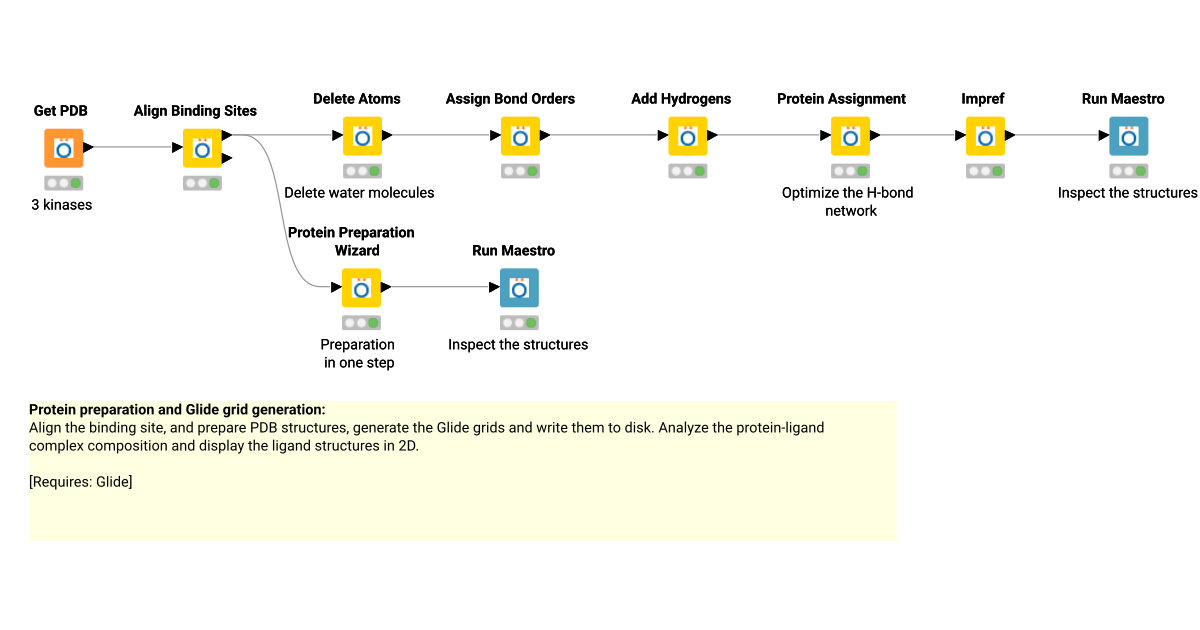 Protein preparation and Glide grid generation – KNIME Community Hub
