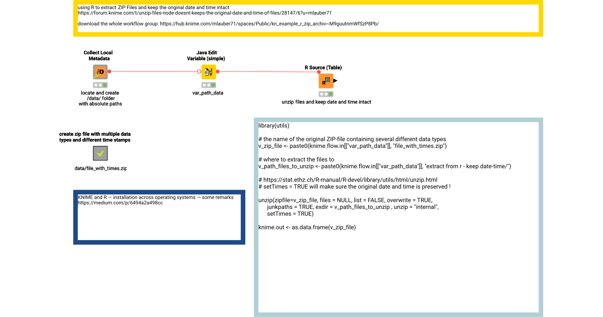 using R to extract ZIP Files and keep the original date and time intact – KNIME Community Hub