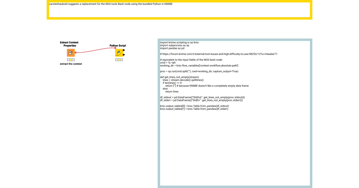carstenhaubold suggests a replacement for the NGS tools Bash node using ...